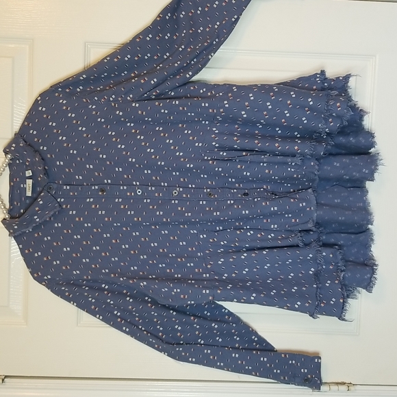 True Craft | Tops | True Craft Womens Longsleeve Blue High Low Shirt ...